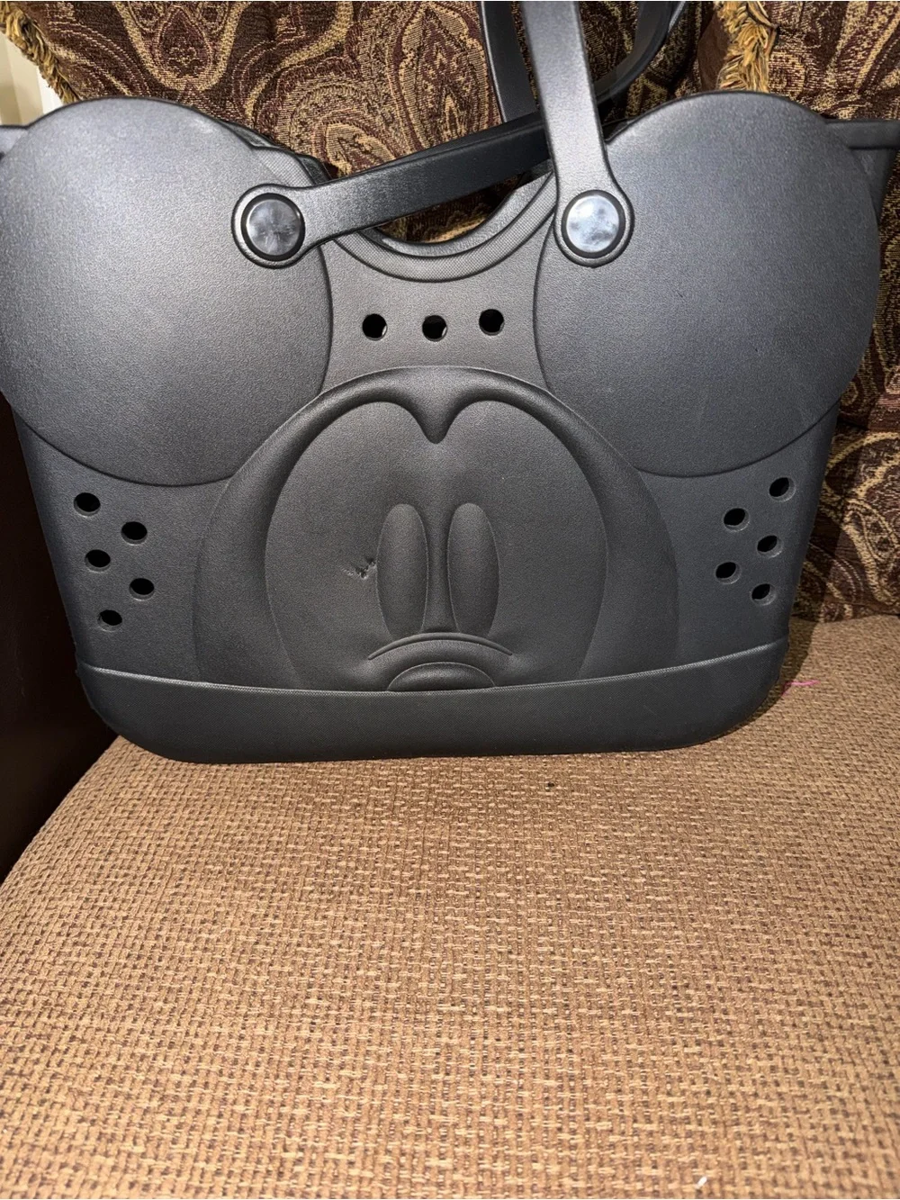 Disney | Bags | Disney Black Silicone Tote With Subtle Character ...